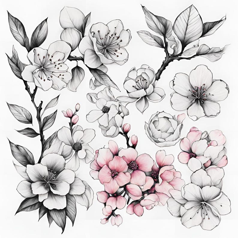 Sakura Tattoos Designed Especially for You - Etsy