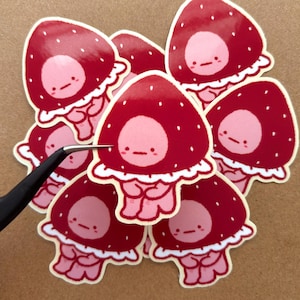 Strawberry Buddy Vinyl Sticker | Waterproof, Cute Stickers, Laptop ...