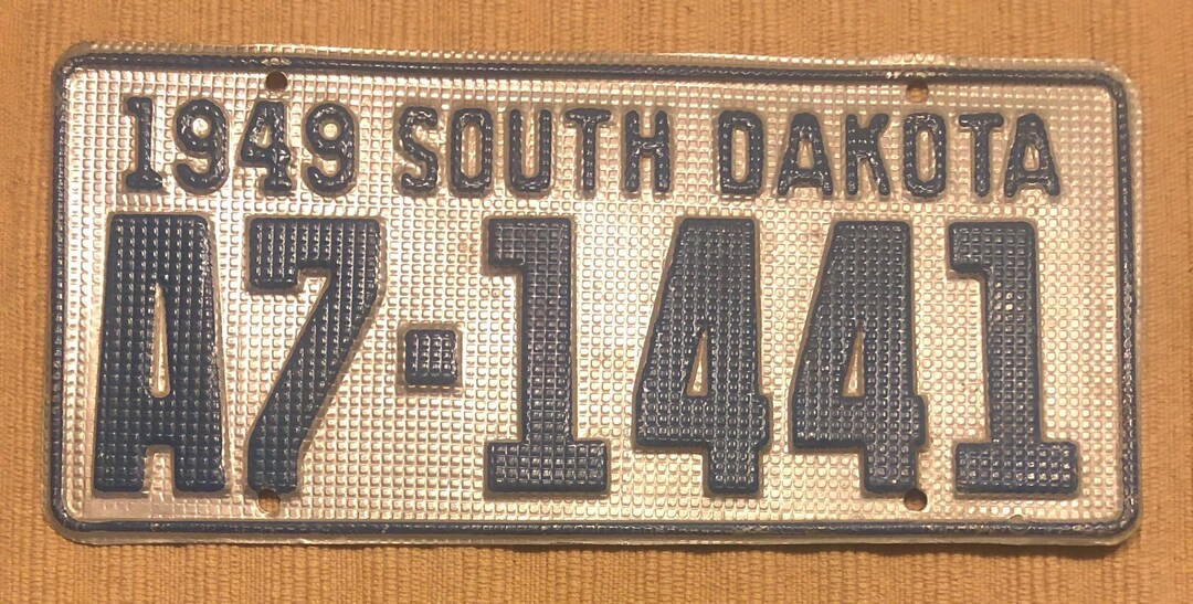 1949 South Dakota Waffle License Plate in Great Condition - Etsy