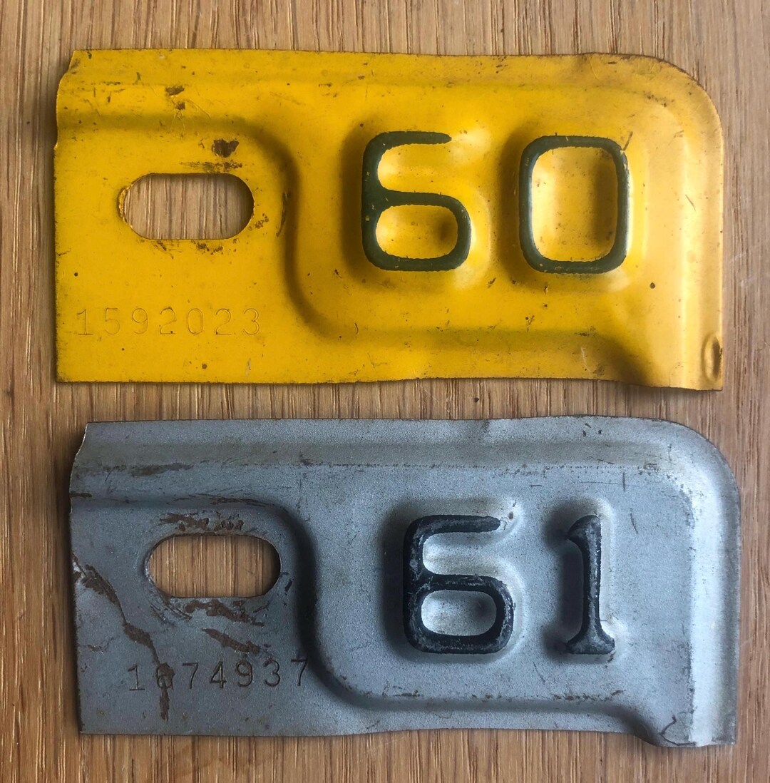 1960 and 1961 License Plate Tabs to Be Used on a 1959 Michigan Base ...