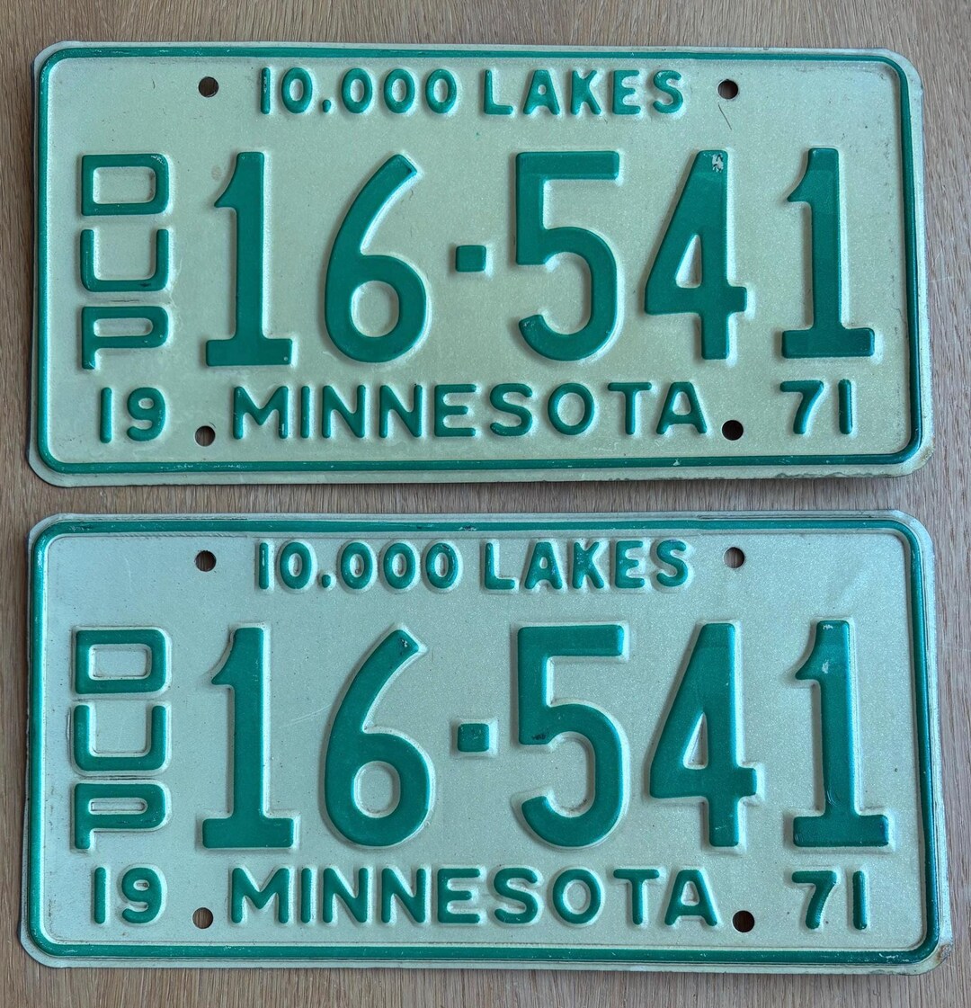 1971 Minnesota Duplicate License Plate Pair in Great Condition - Etsy