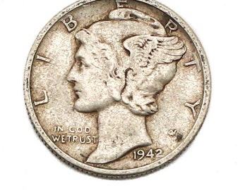 One 1942 Uncirculated Silver Mercury Dime - Etsy
