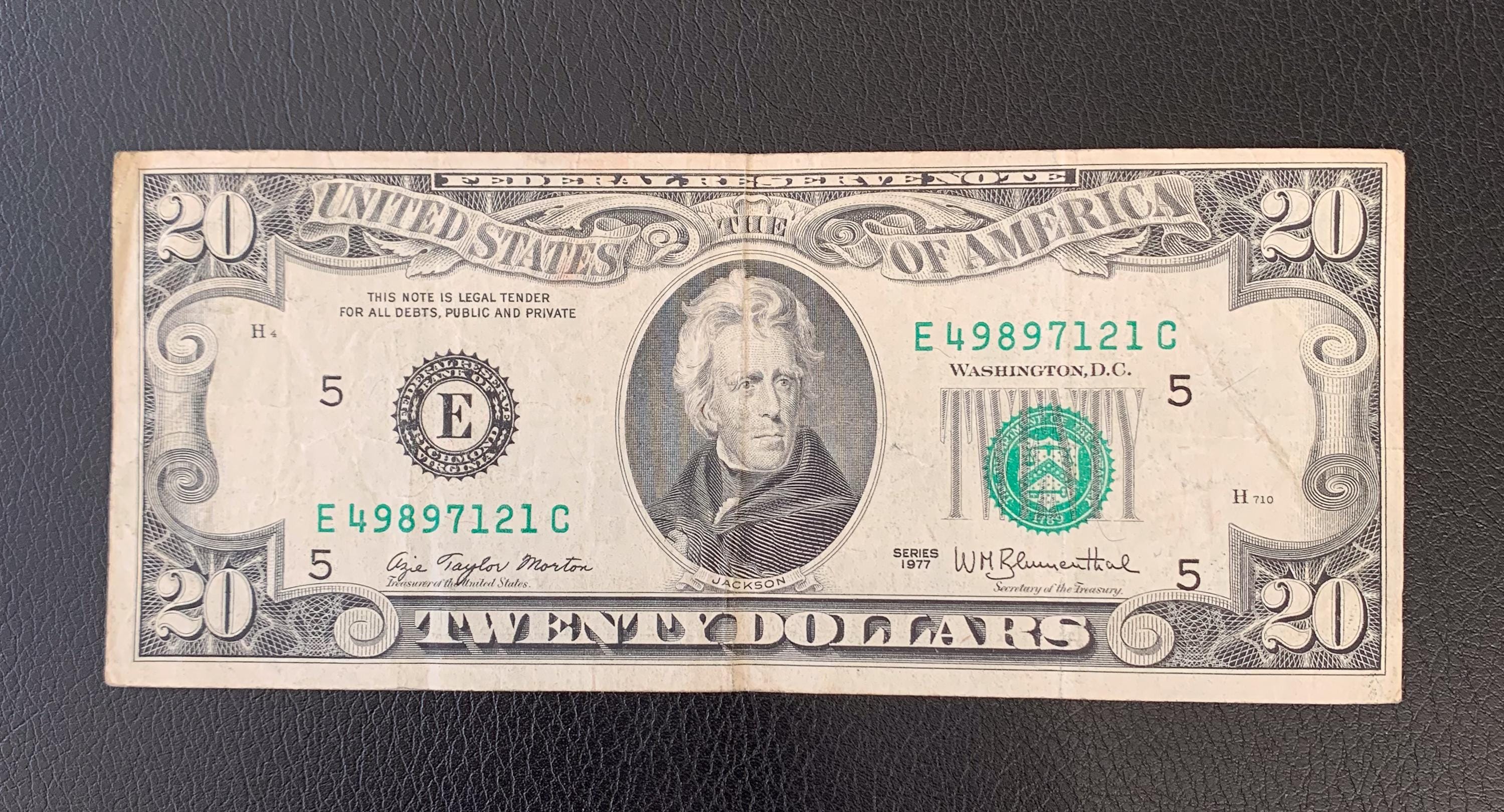 Value Of 1977 20 Dollar Bill