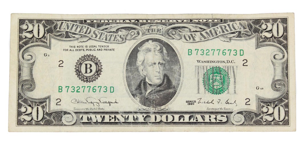 1990 20 Twenty Dollar Bill US Federal Reserve Note New York B73277673D ...