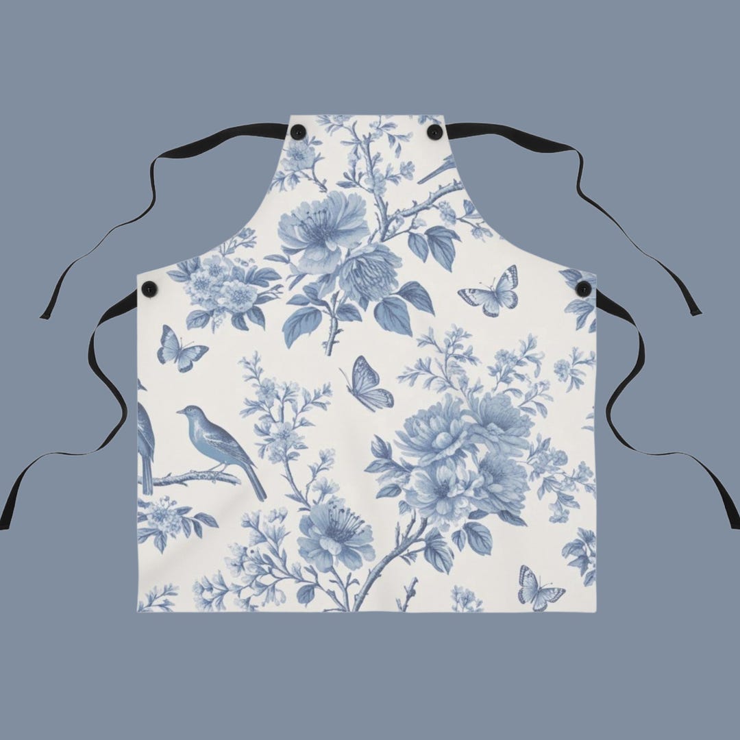 Chic Floral Toile De Jouy Apron for Cooking - Ideal Birthday Gift ...