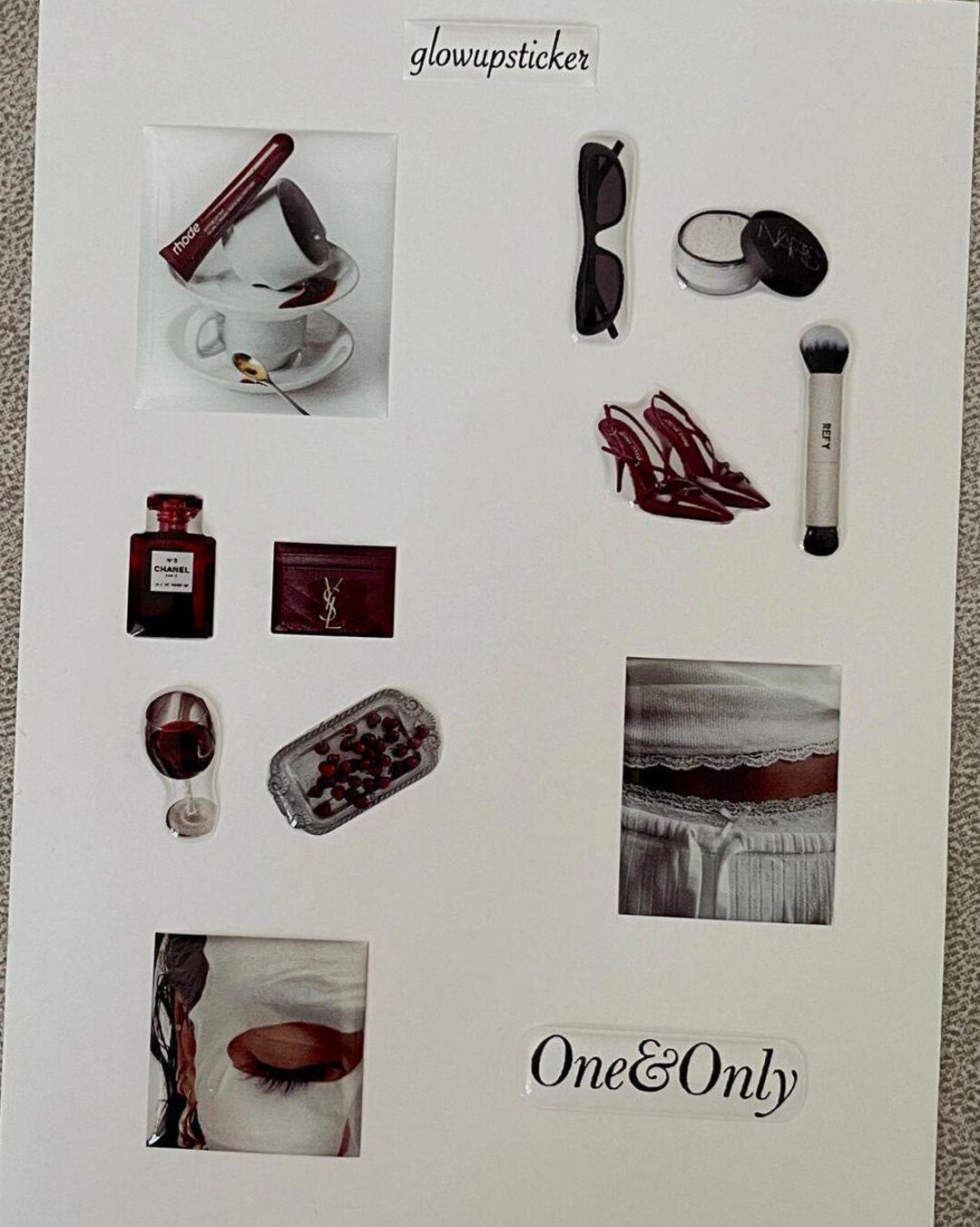 Burgundy Aesthetic Sticker Pack Luxe Pinterest Vibes Elegant Scrapbook ...