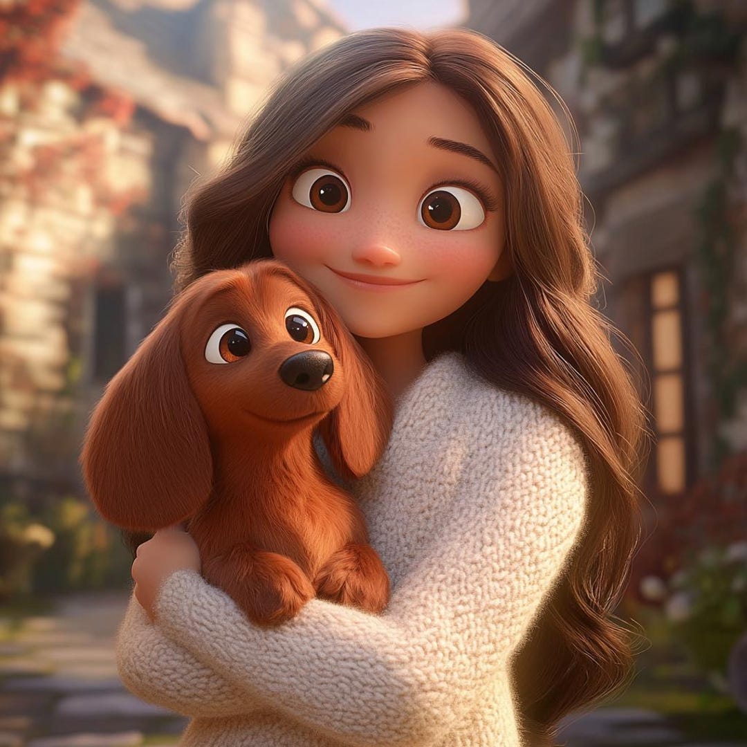 Personalized Pixar Style Pet Portrait: Custom Cartoon Art (digital ...