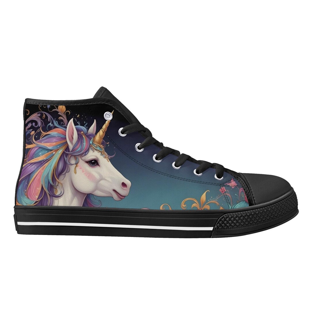 Cute Unicorn Shoes - High Top Canvas Shoes - Unisex Shoes - Cute ...