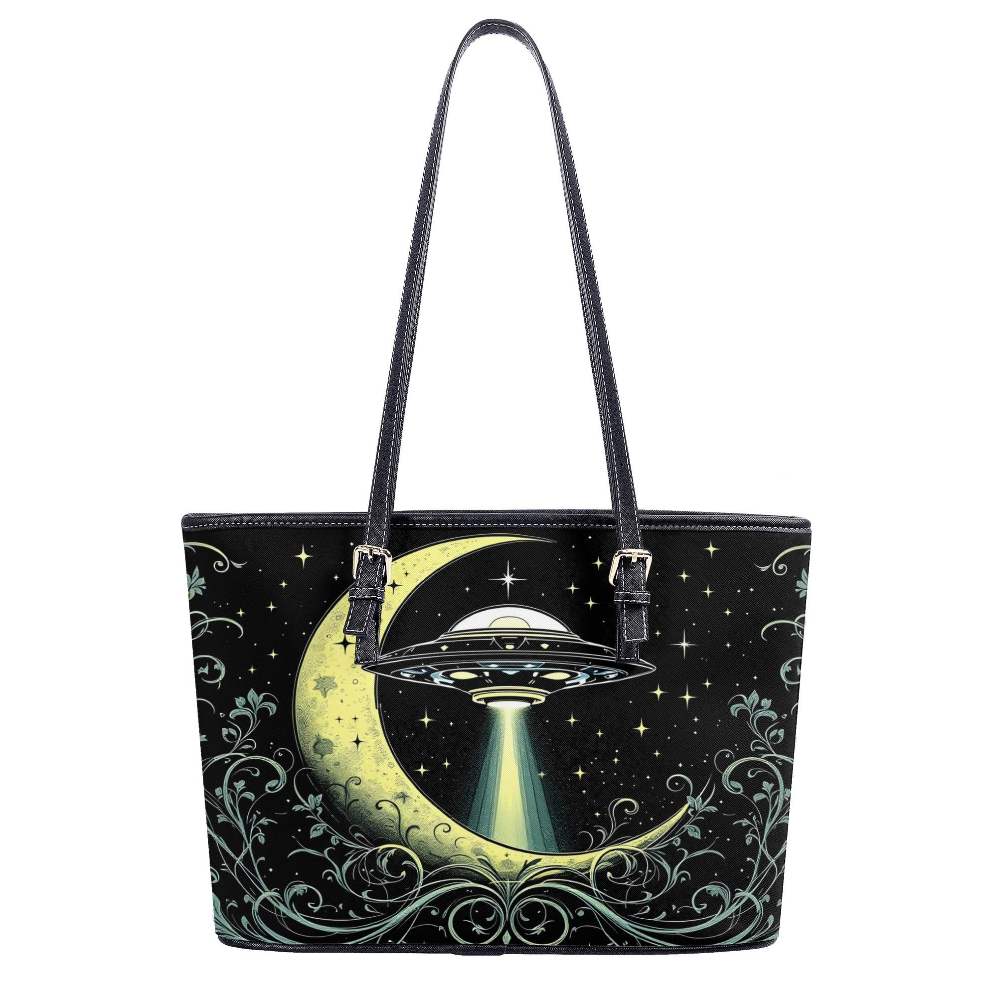 Alien Obsessed Bag for Sci-fi Lovers Tote Bag Vegan Faux Leather ...
