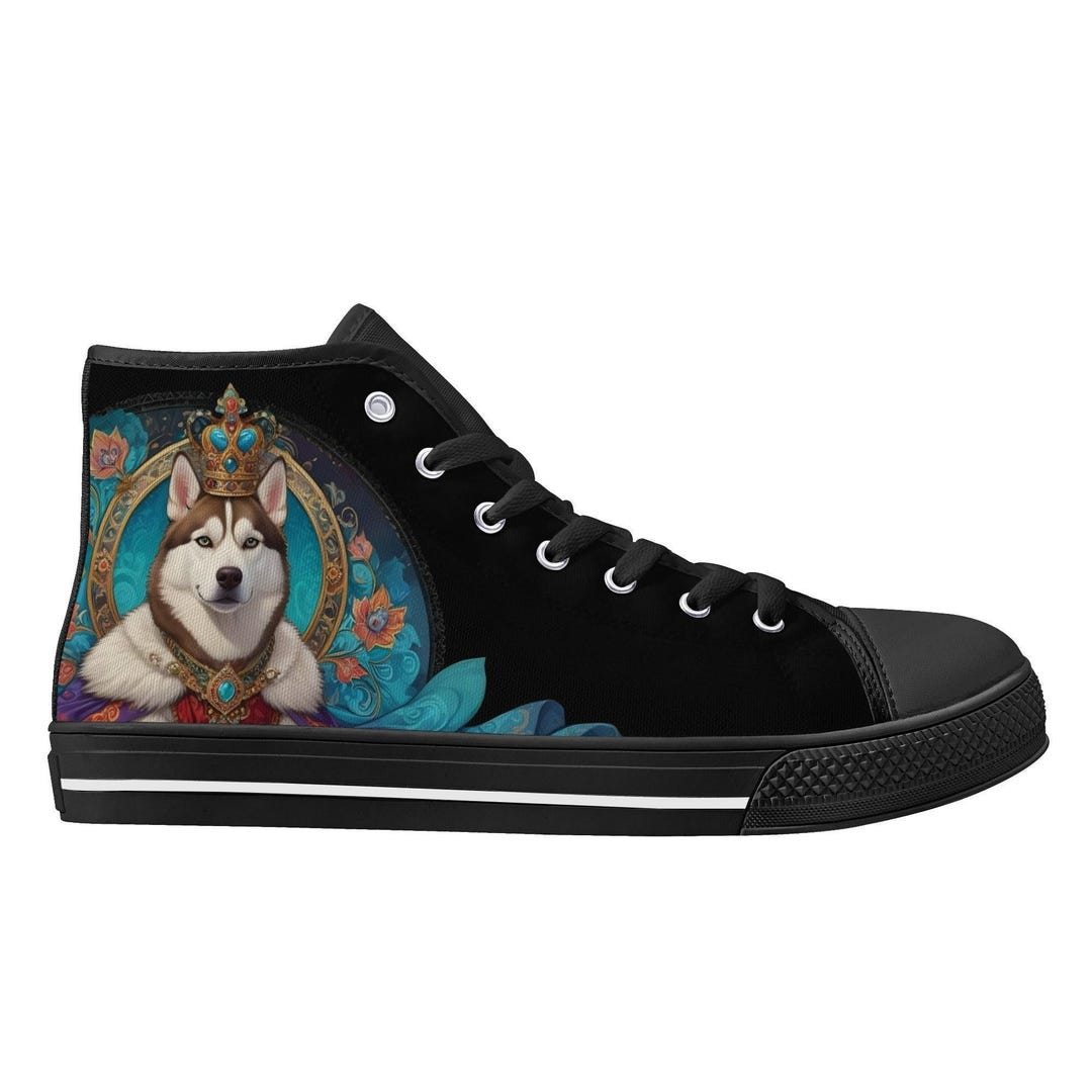 Siberian Husky Dog Shoes - High Top Canvas Shoes - Unisex Shoes - Cute ...