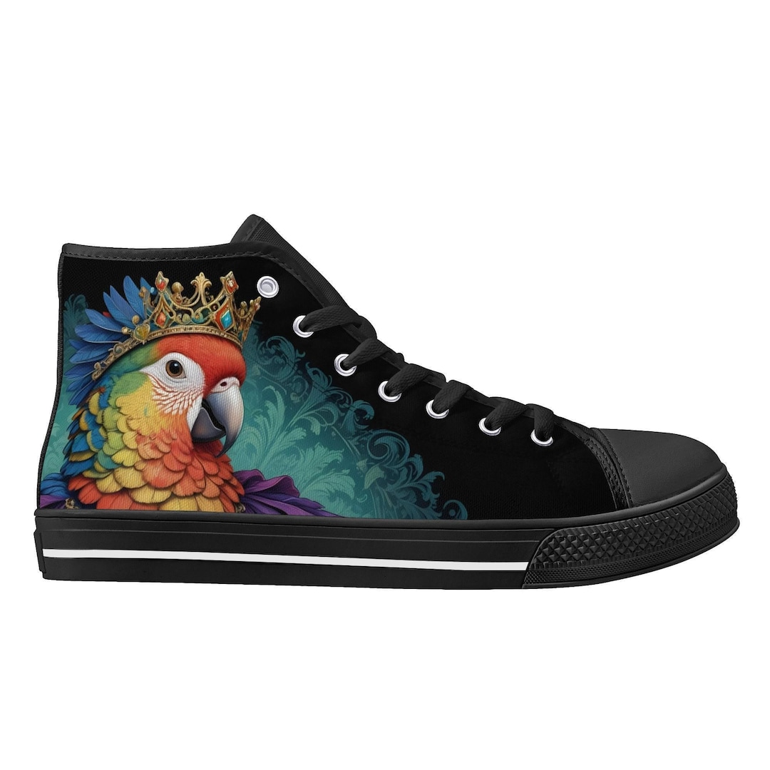 Parrot Shoes - High Top Canvas Shoes - Unisex Shoes - Cute Sneakers ...