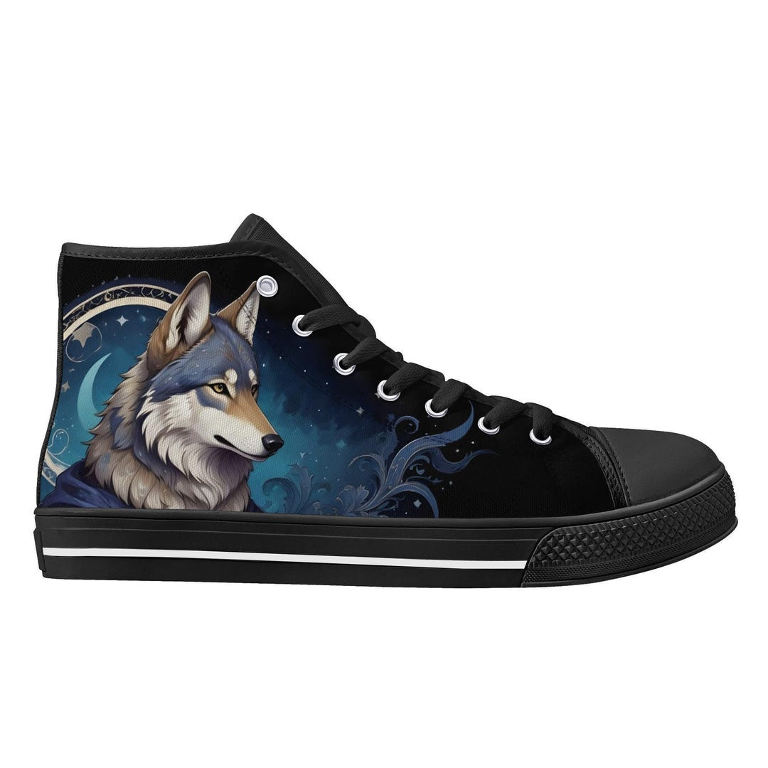 Royal Wolf Shoes - High Top Canvas Shoes - Unisex Shoes - Cute Sneakers ...