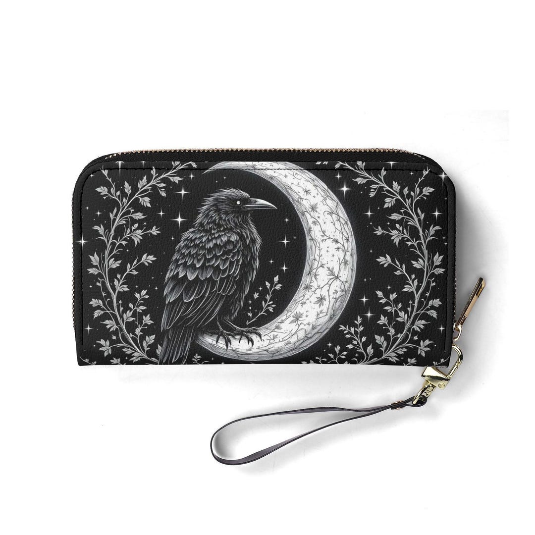 Celestial Raven Wallet Vegan Leather Cute Wallet Unique Gift Wallets ...