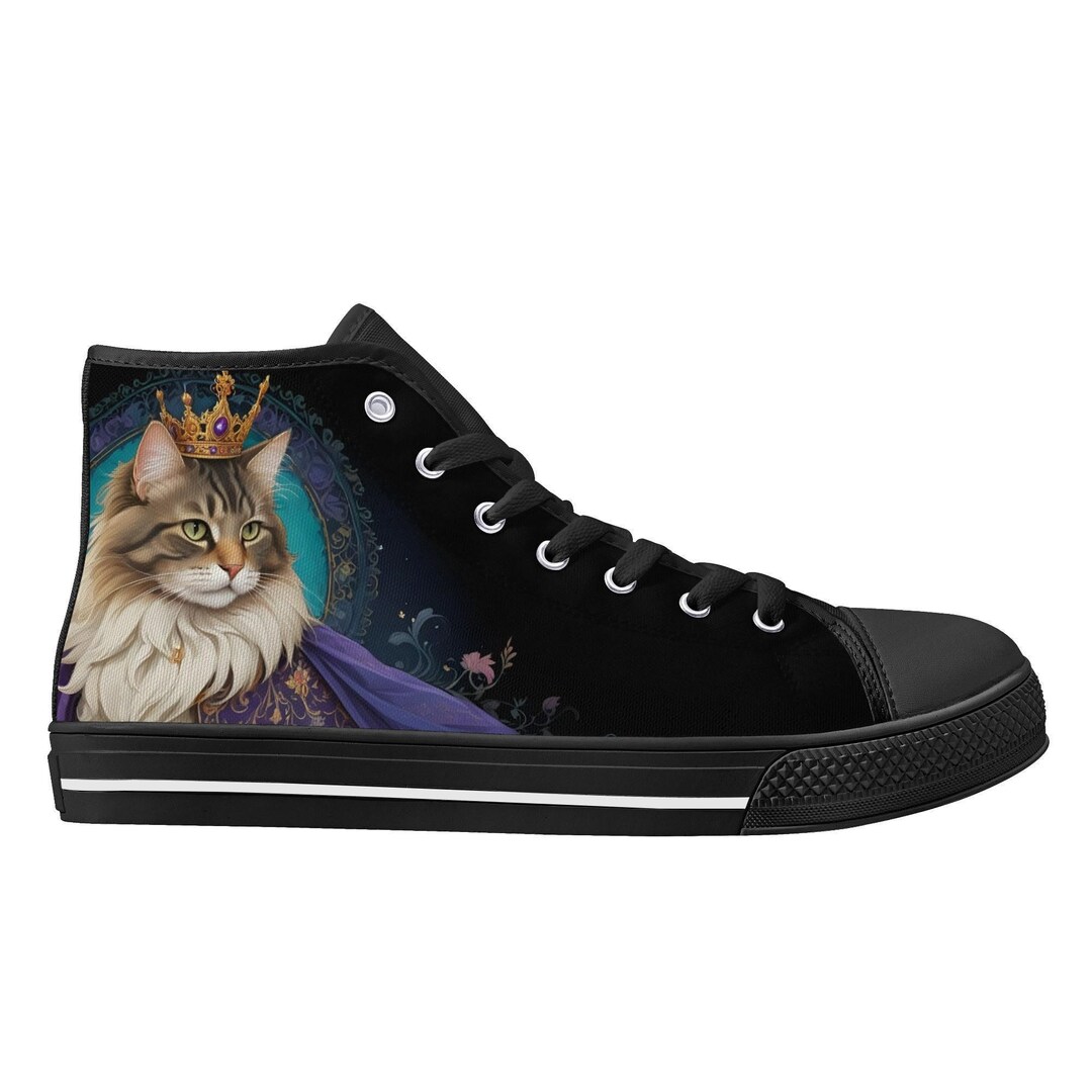 Norwegian Forest Cat Shoes - High Top Canvas Shoes - Unisex Shoes ...