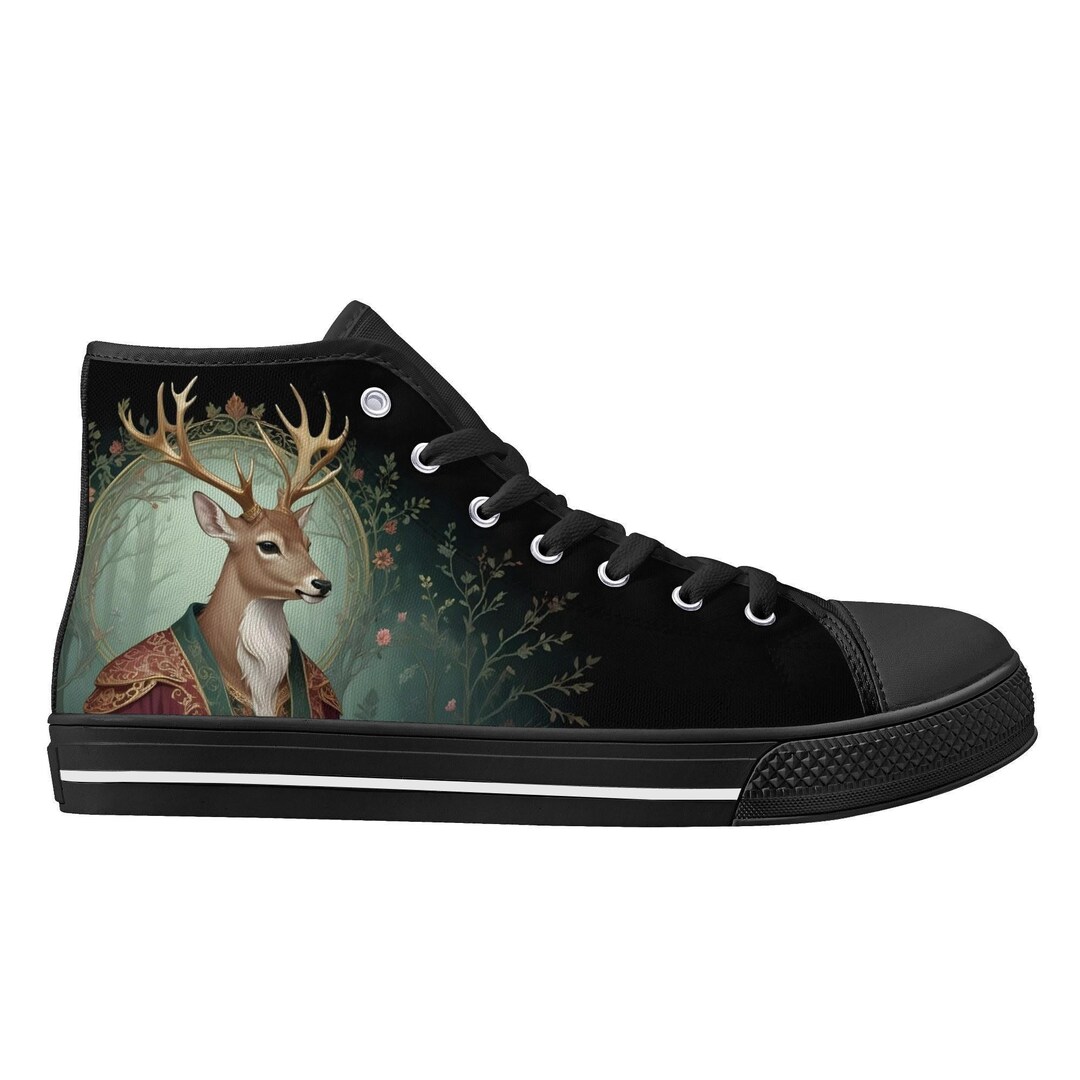 Noble Deer Shoes - High Top Canvas Shoes - Unisex Shoes - Cute Sneakers ...