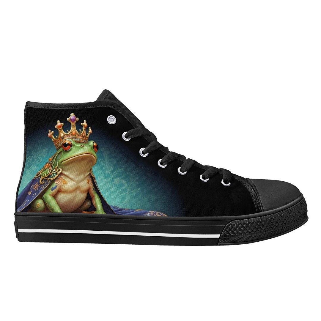 Frog Prince Shoes - High Top Canvas Shoes - Unisex Shoes - Cute ...