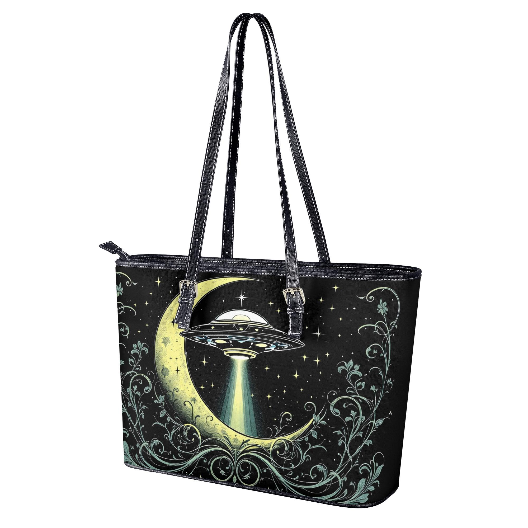 Alien Obsessed Bag for Sci-fi Lovers Tote Bag Vegan Faux Leather ...