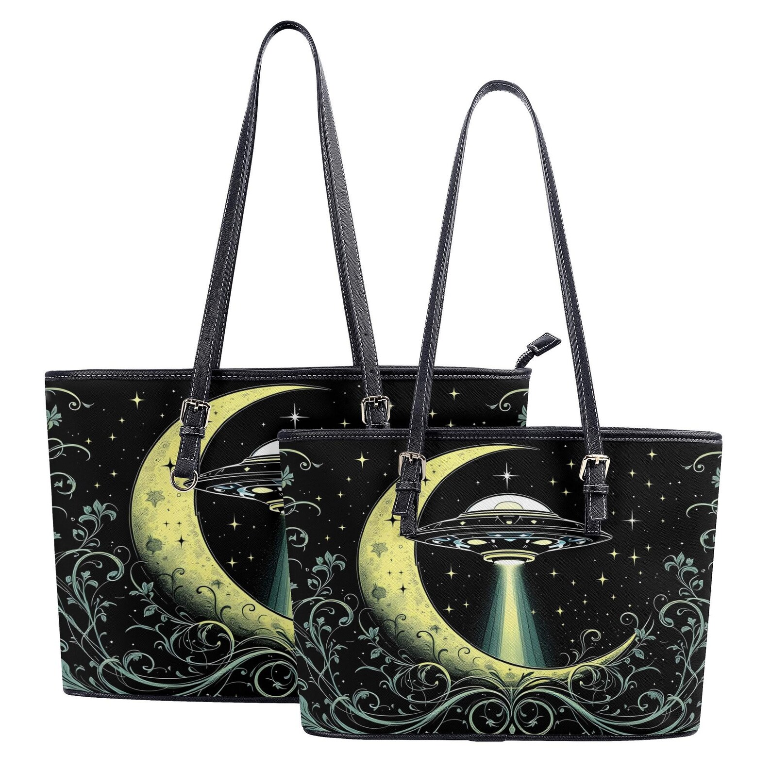 Alien Obsessed Bag for Sci-fi Lovers Tote Bag Vegan Faux Leather ...