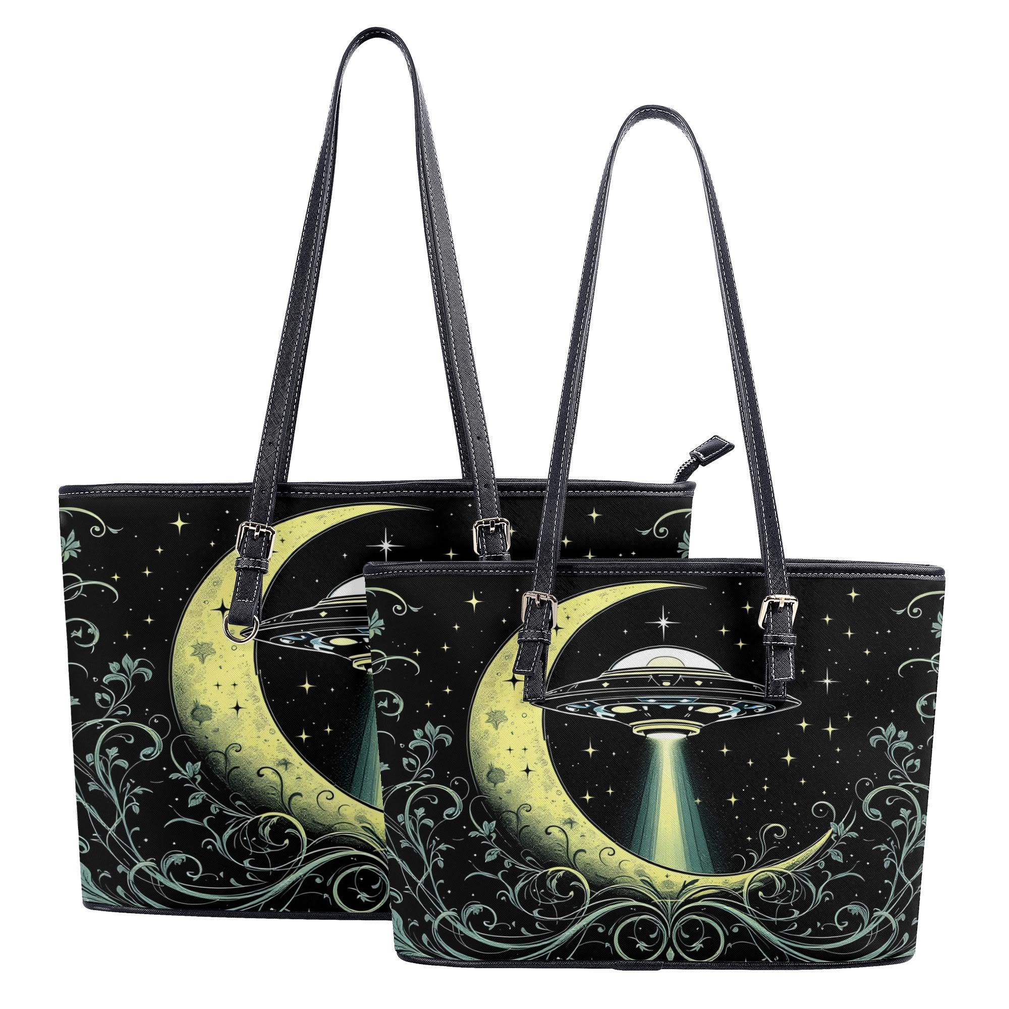 Alien Obsessed Bag for Sci-fi Lovers Tote Bag Vegan Faux Leather ...
