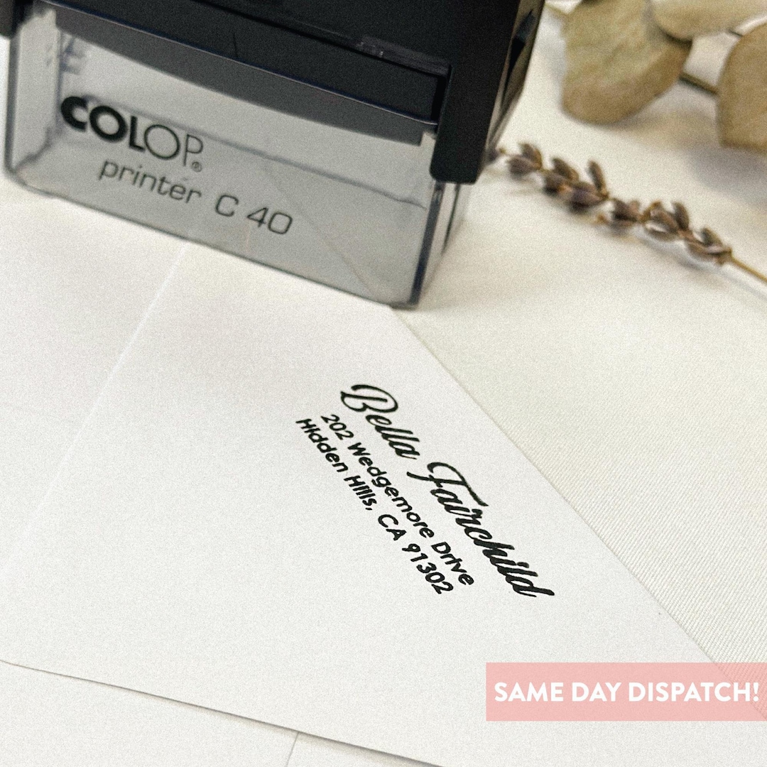 SAME DAY DISPATCH, Self-ink Stamp, Return Address Stamp Wedding Gift ...