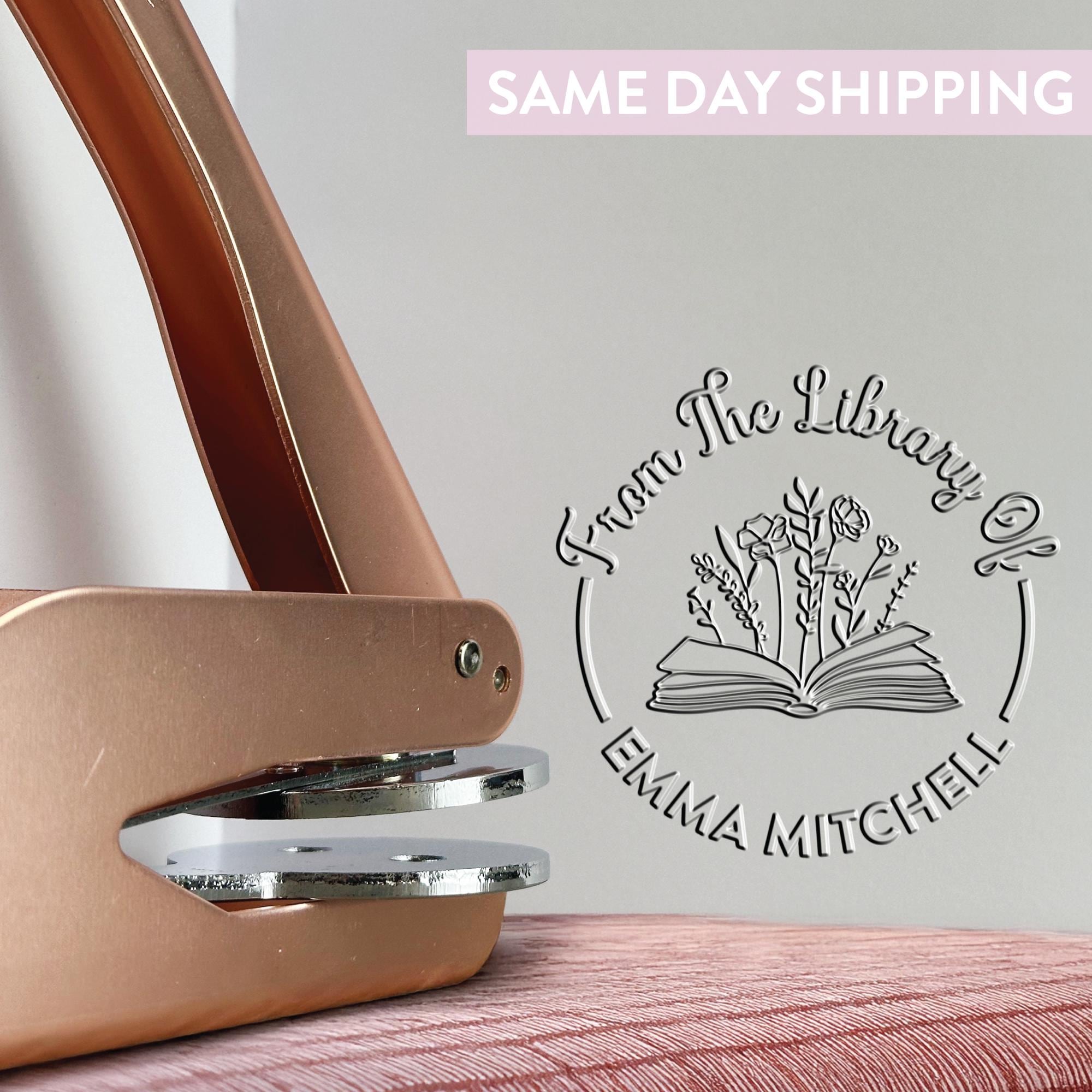 Personalized Rose Gold Book Embosser, Book Embosser, 5 Different ...