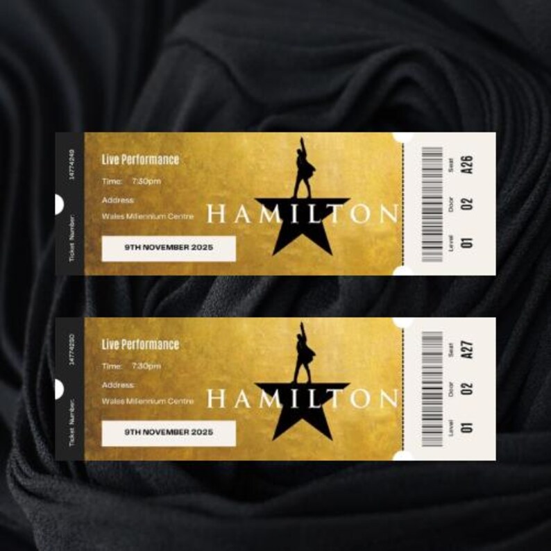 Editable Hamilton Theatre Ticket Digital Printable Customisable ...