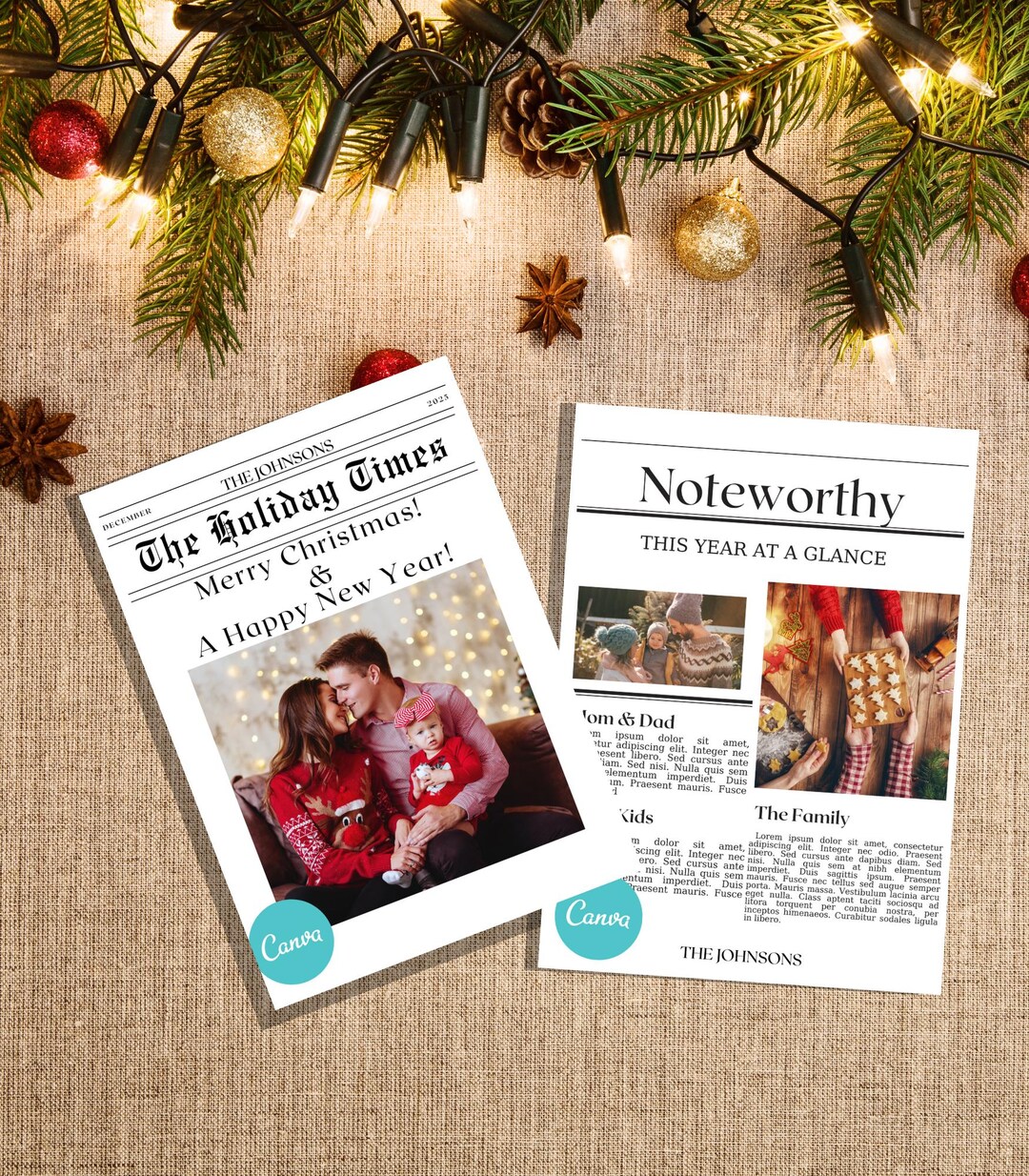 Editable Christmas Card || Newspaper Christmas Card || CANVA PRO NEEDED ...