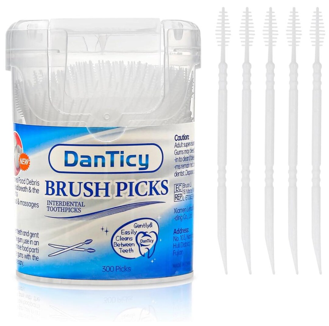 Brushpicks Interdental Toothpicks, Soft Bristle Dental Floss Picks ...