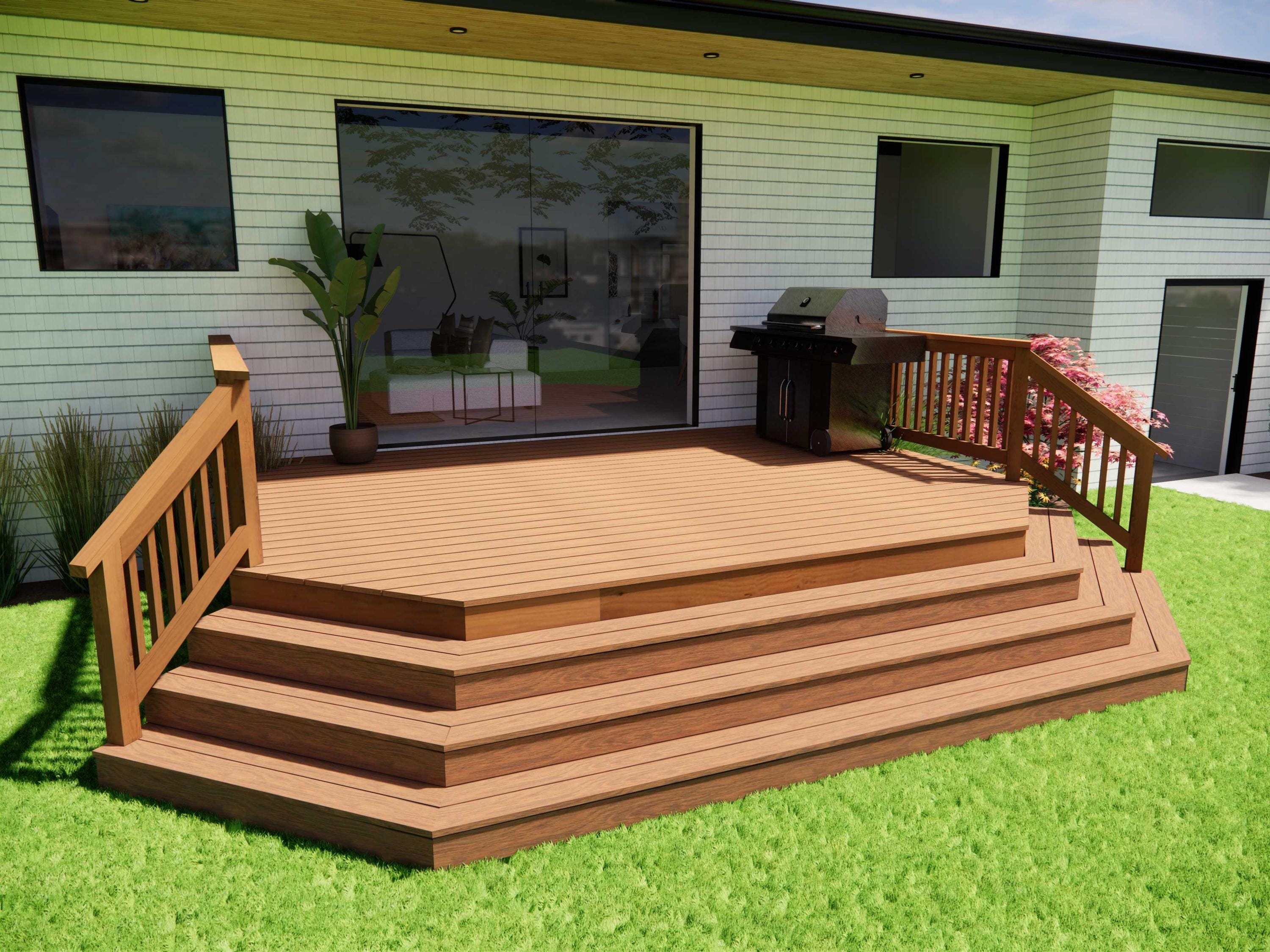 12'x16' Premium Deck Plans | DIY Blueprints - Construction Drawings ...