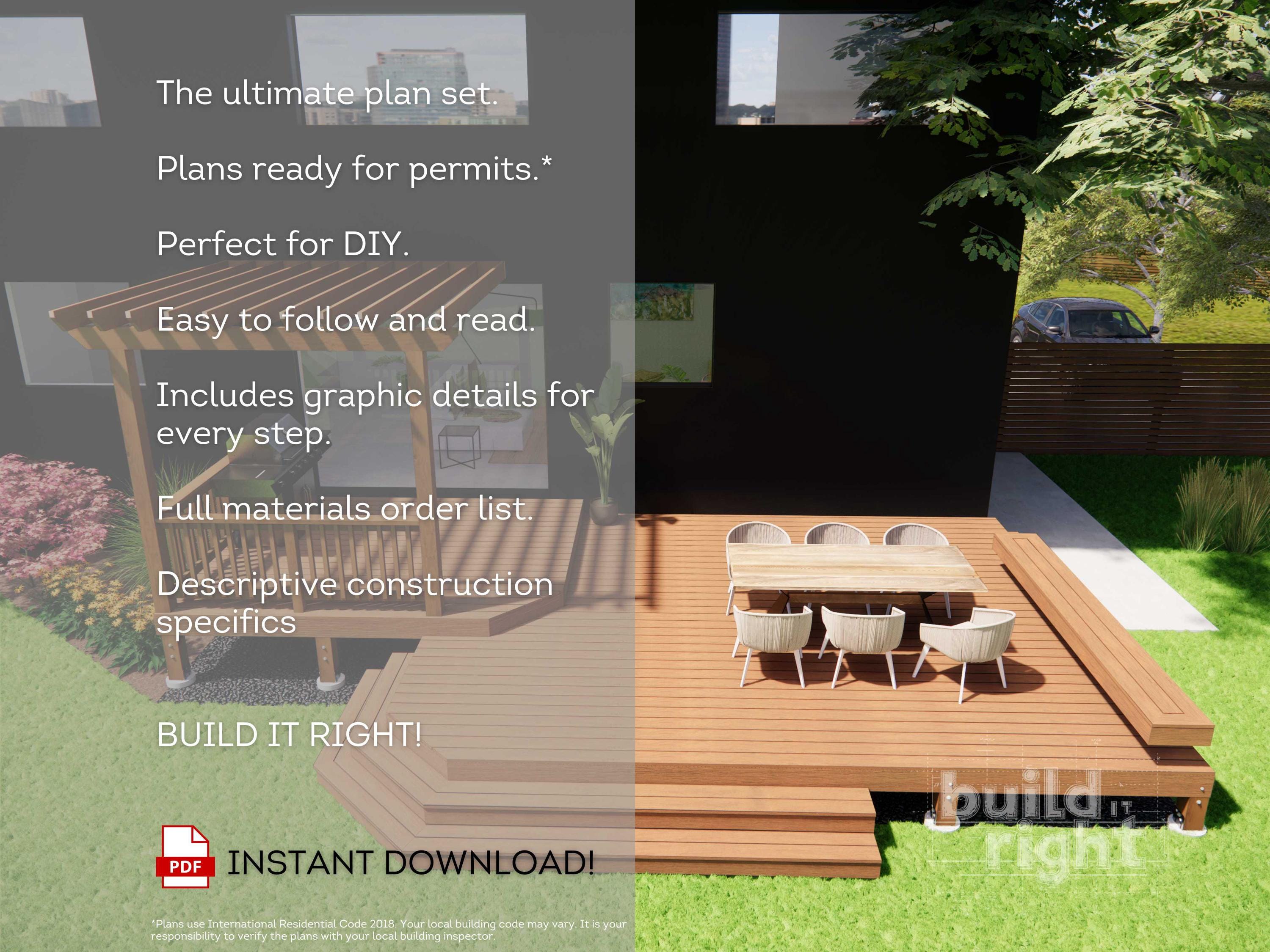 8.5' Floating Bench Plans | DIY Blueprints for Deck Bench ...