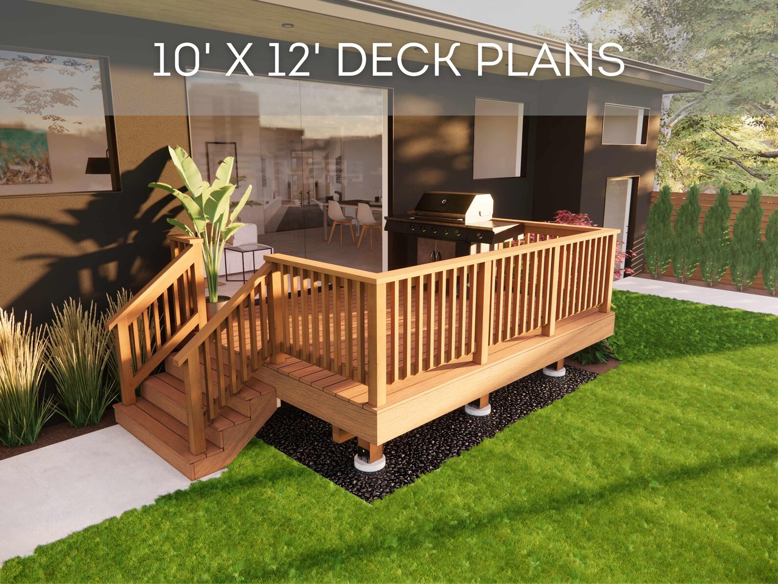 10'x12' Deck Plan Set | DIY Blueprints - Construction Drawings With ...