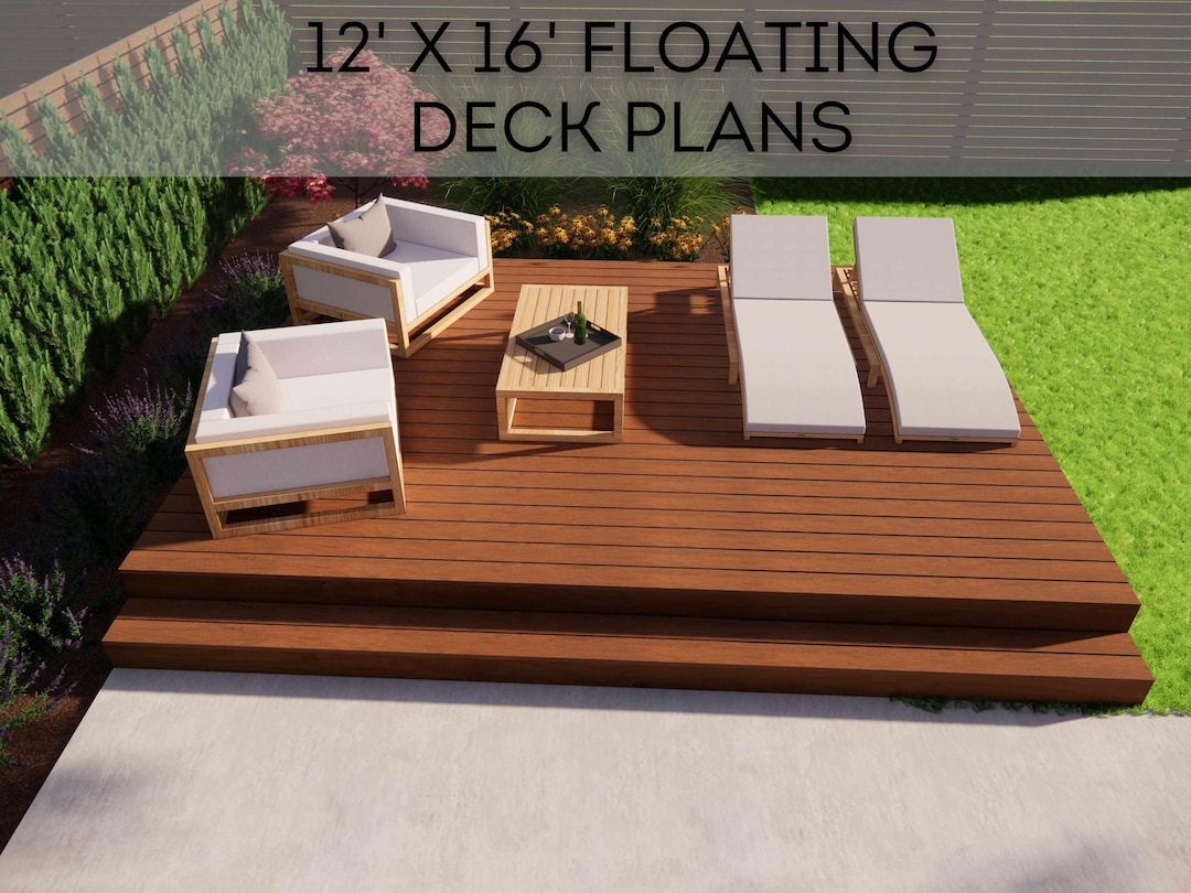 12'x16' Floating Deck Plans | DIY Blueprints - Construction Drawings ...