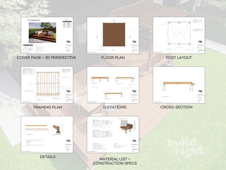 14'x14' Floating Deck Plans | DIY Blueprints - Construction Drawings ...