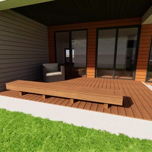 10' Floating Bench Plans | DIY Blueprints for Deck Bench - Construction ...