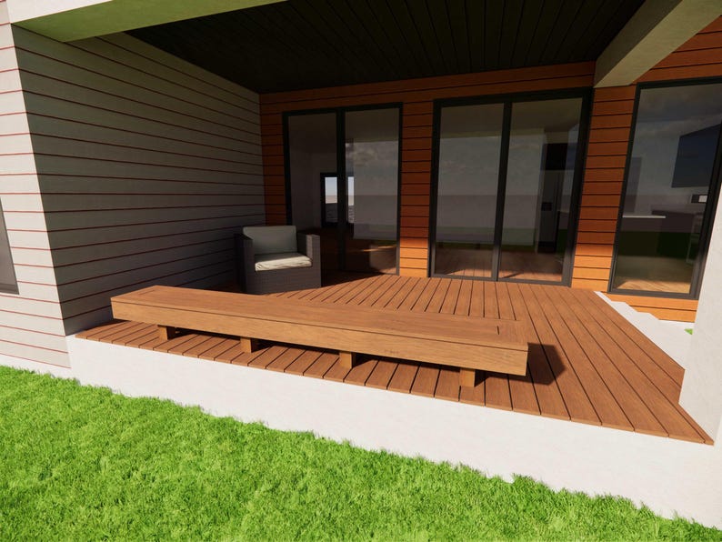 10' Floating Bench Plans | DIY Blueprints for Deck Bench - Construction ...