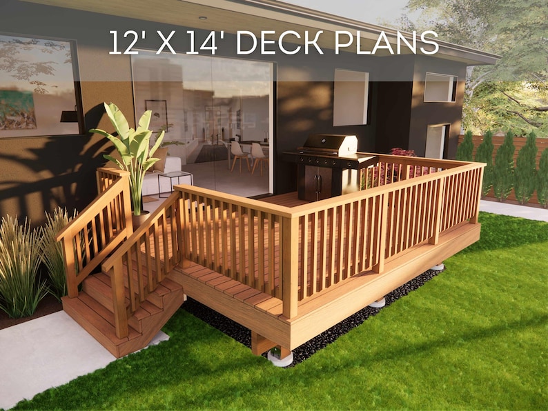 12'x14' Deck Plan Set | DIY Blueprints - Construction Drawings With ...