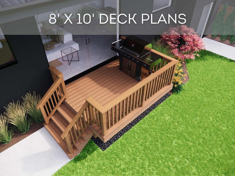 8'x10' Deck Plan Set | DIY Blueprints - Construction Drawings With ...