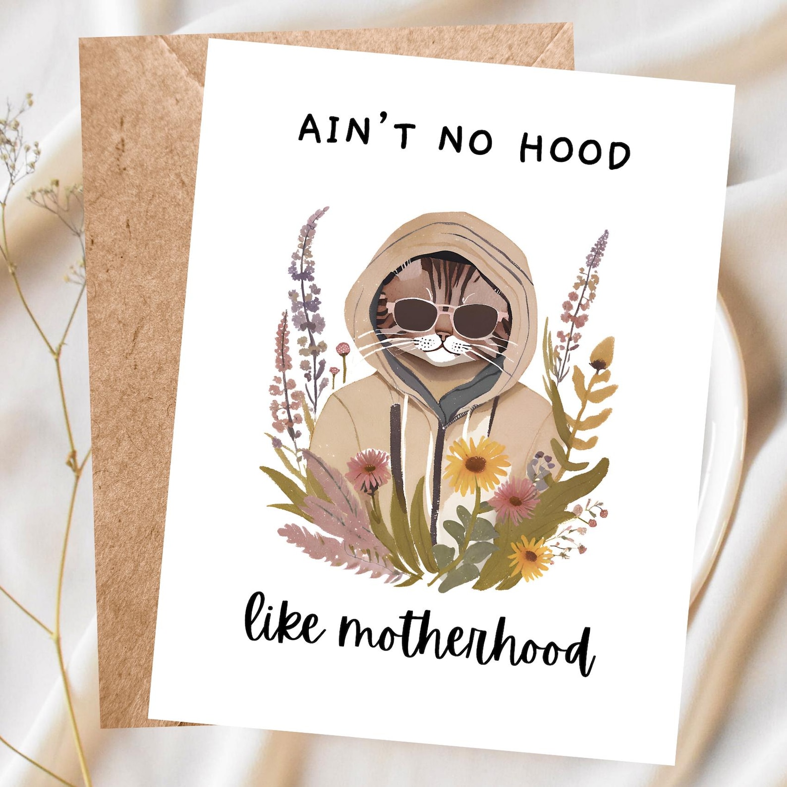 Funny Mother's Day Card, Motherhood Card, New Mom Card, Funny Mama Cat ...