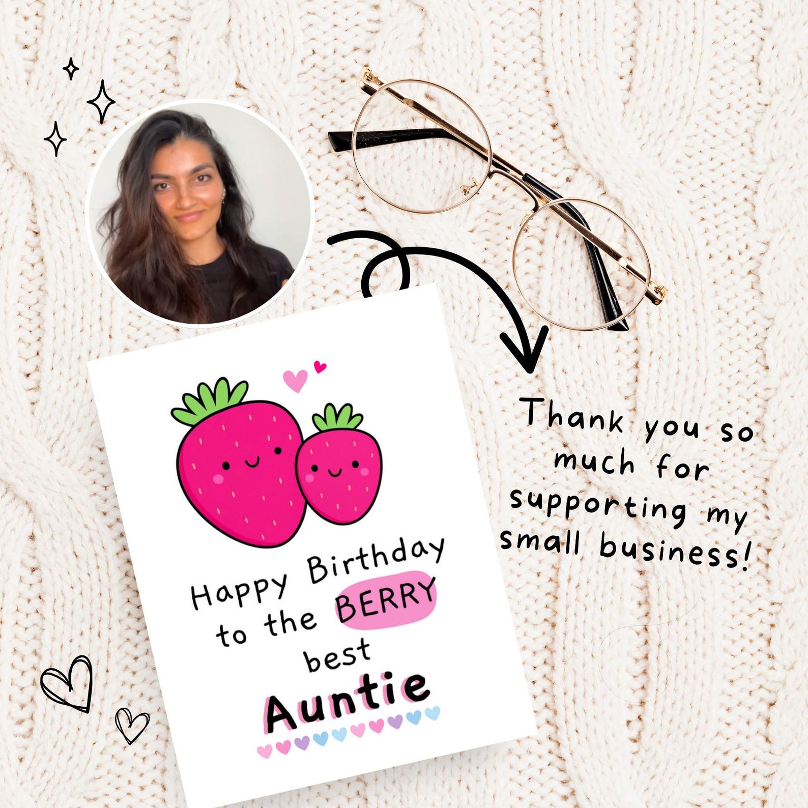 Aunt Birthday Card Funny Card for Auntie Funny Auntie Card Berry Pun ...