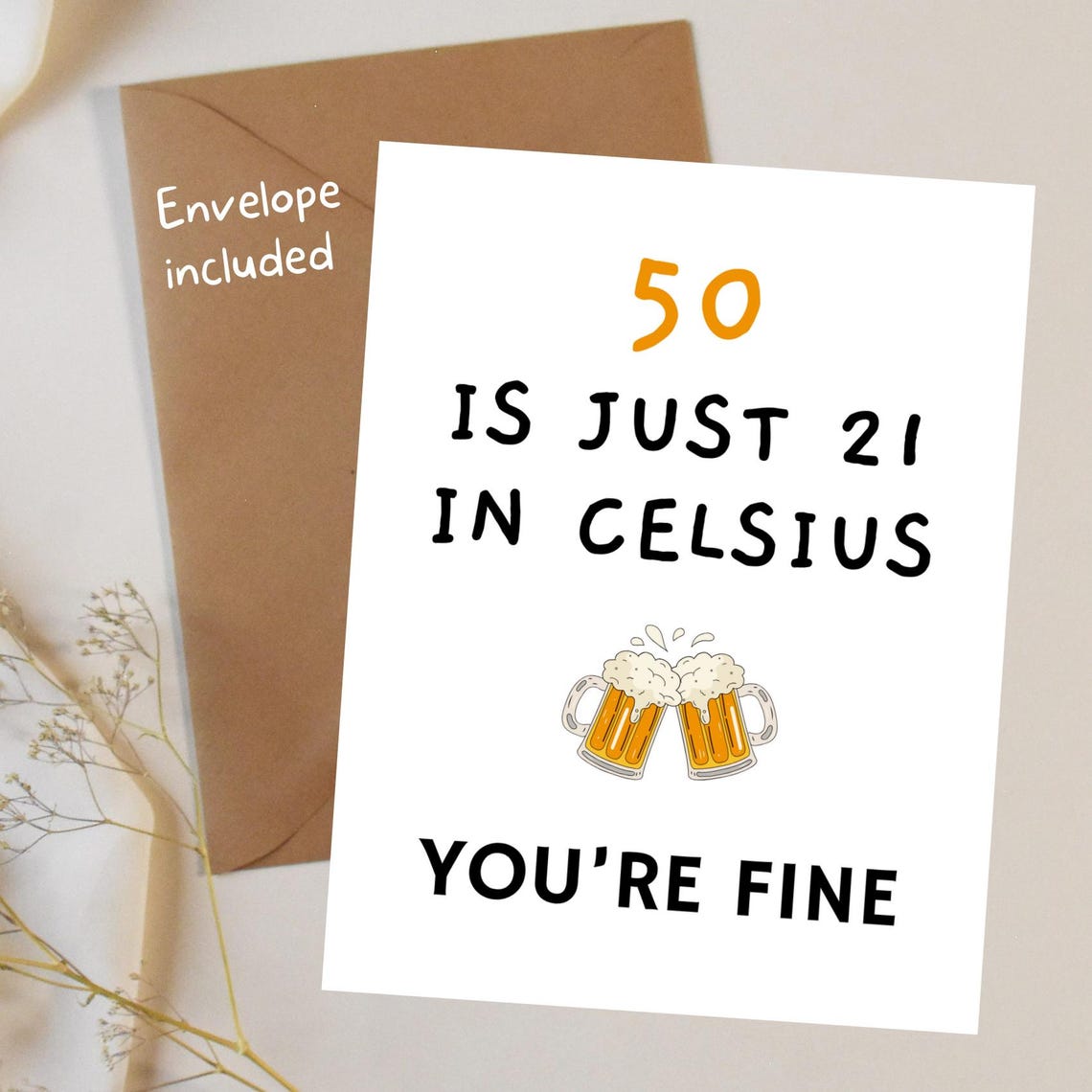 Funny 50th Birthday Card Snarky Birthday Card 50th Rude Birthday Card ...