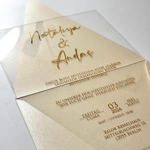 Transparent Wedding Invitation With Stamp | Clear Acrylic Style ...