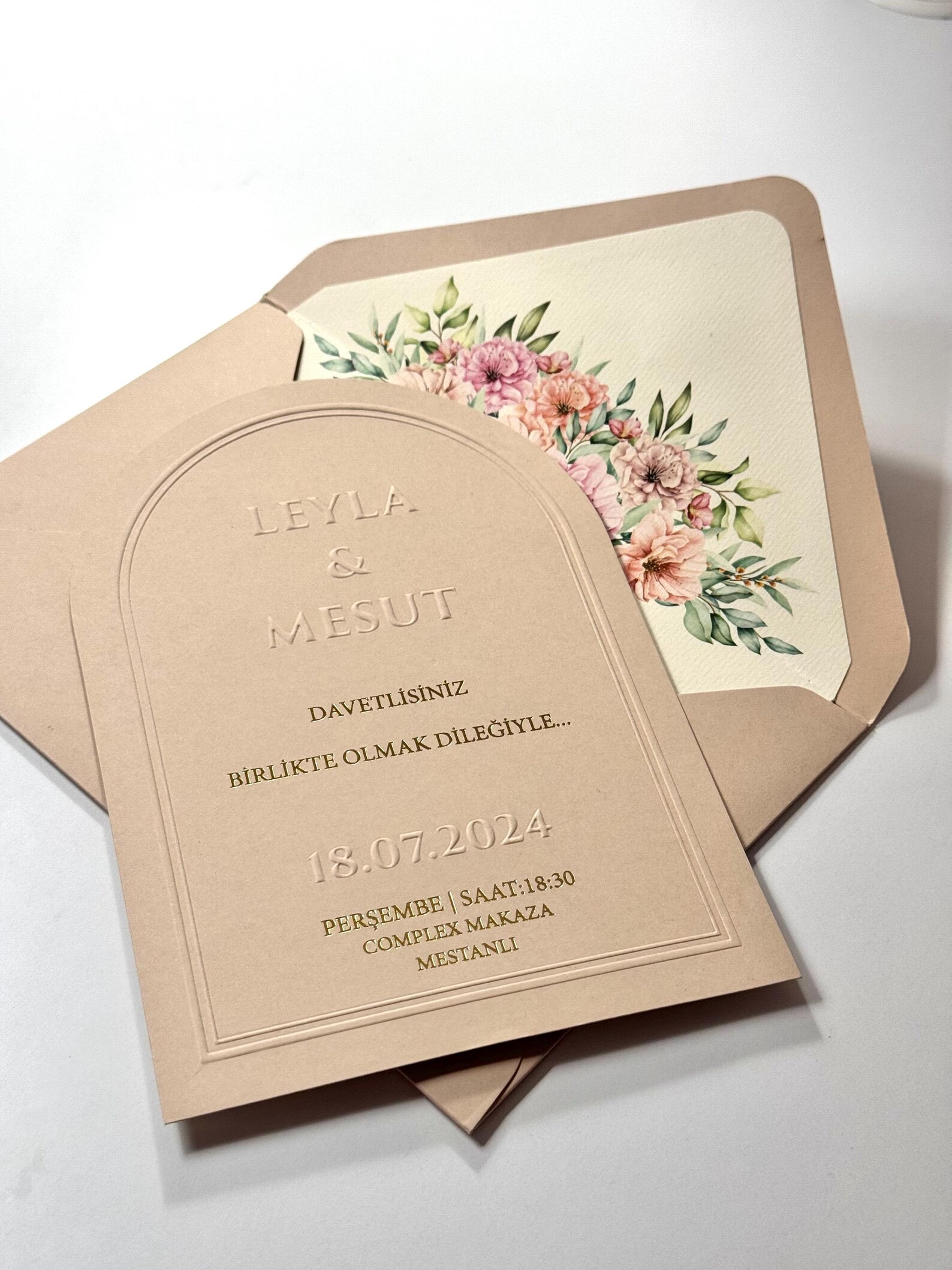 Embossed Wedding Invitation | Sealed İnvitation | Textured Cardstock ...