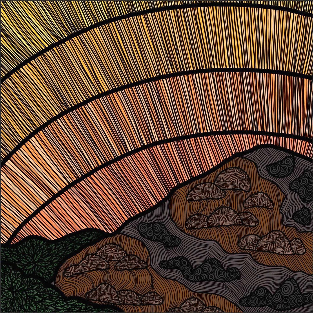 Zentangle Mountain Digital Print - Etsy