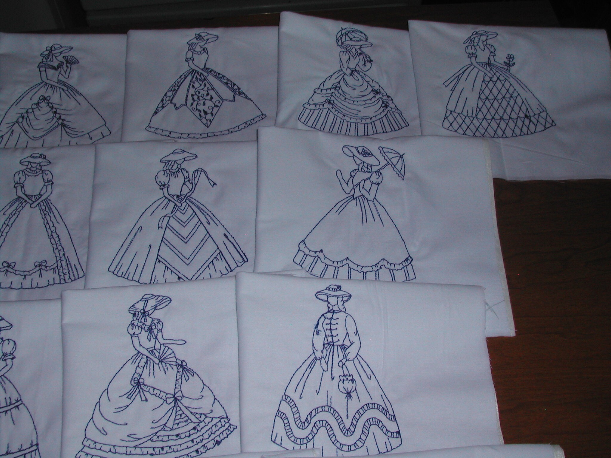 Machine Embroidered Southern Belle Quilt Blocks - Etsy