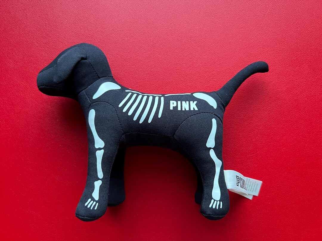 VICTORIA'S SECRET Pink Mini Puppy Dog Skeleton Black Cotton VS, Vintage ...