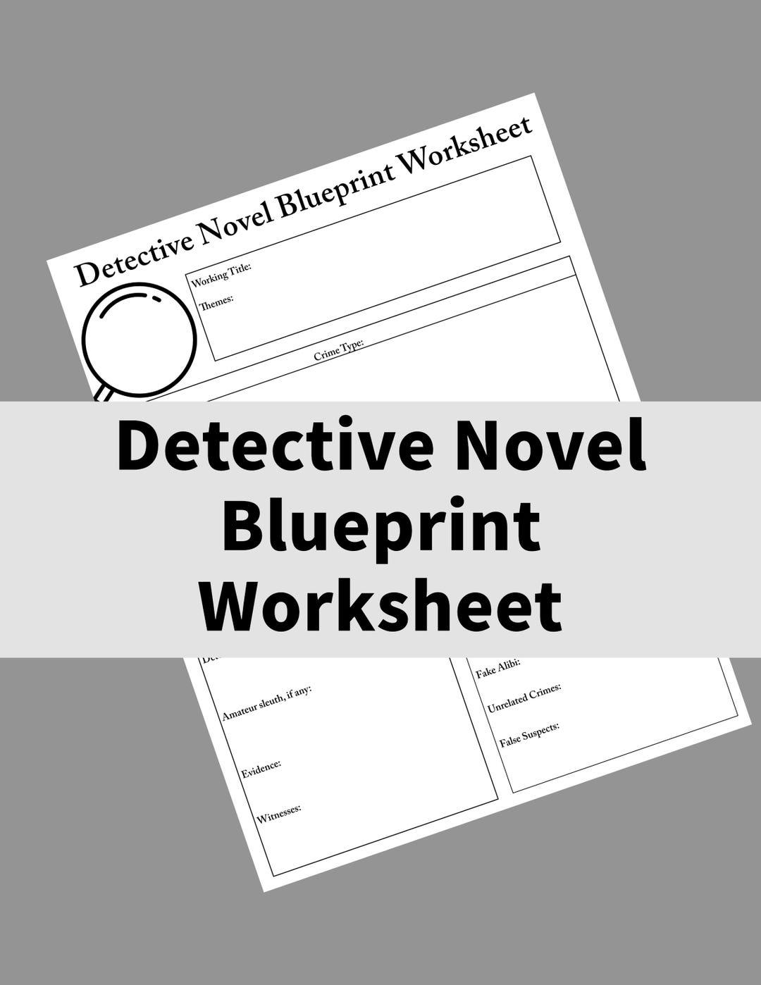 Detective Novel Blueprint Planning Worksheet for Mystery, Crime, and ...