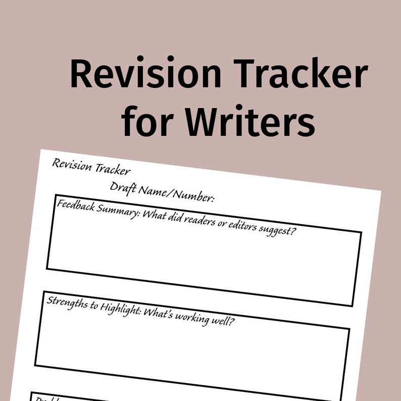 Revision Tracker for Writers and Novelists to Keep Feedback Organized ...