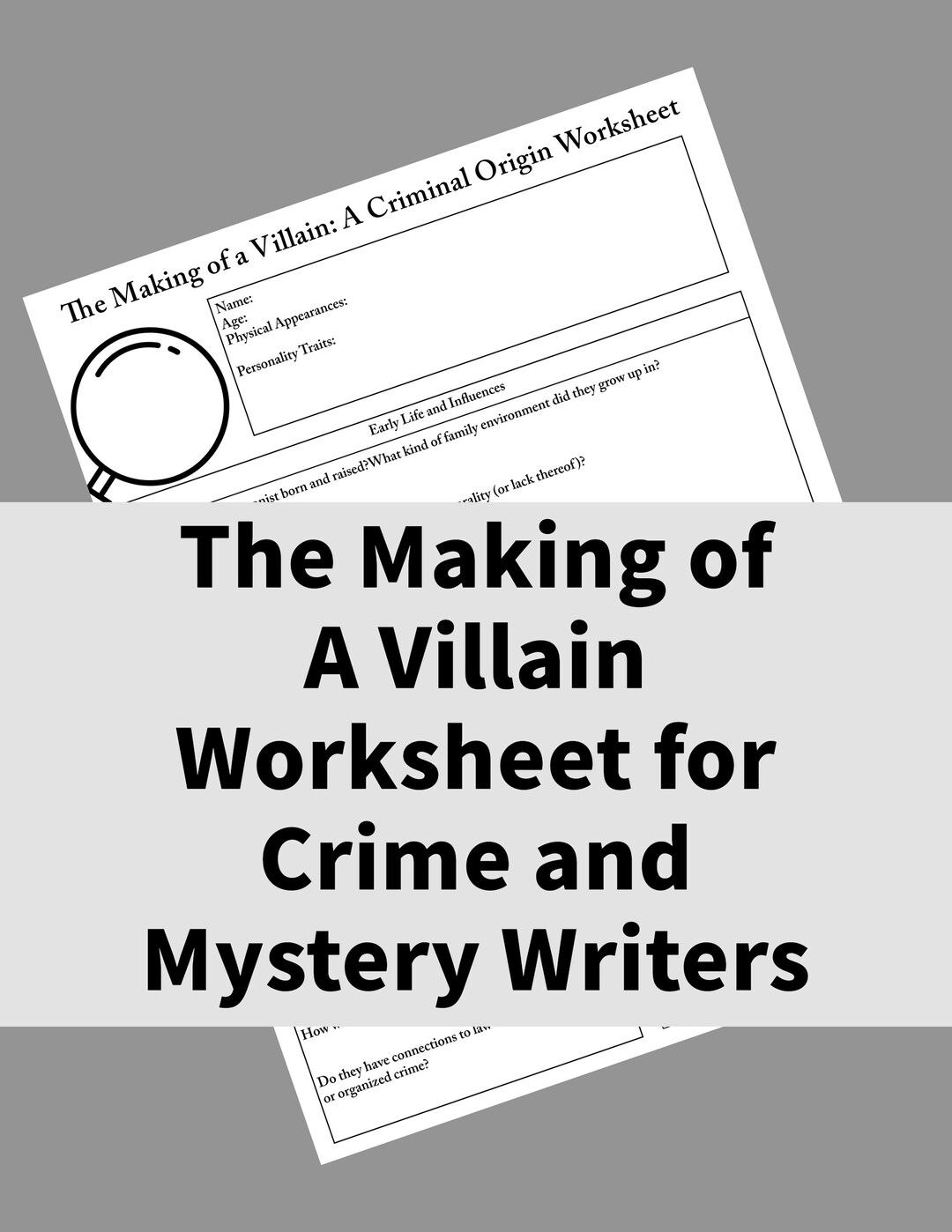 The Villain Origin Story Worksheet: A Guide for Crime and Mystery ...