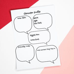 Printable Character Profile Templates for Classroom (grade 2 Through 6 ...