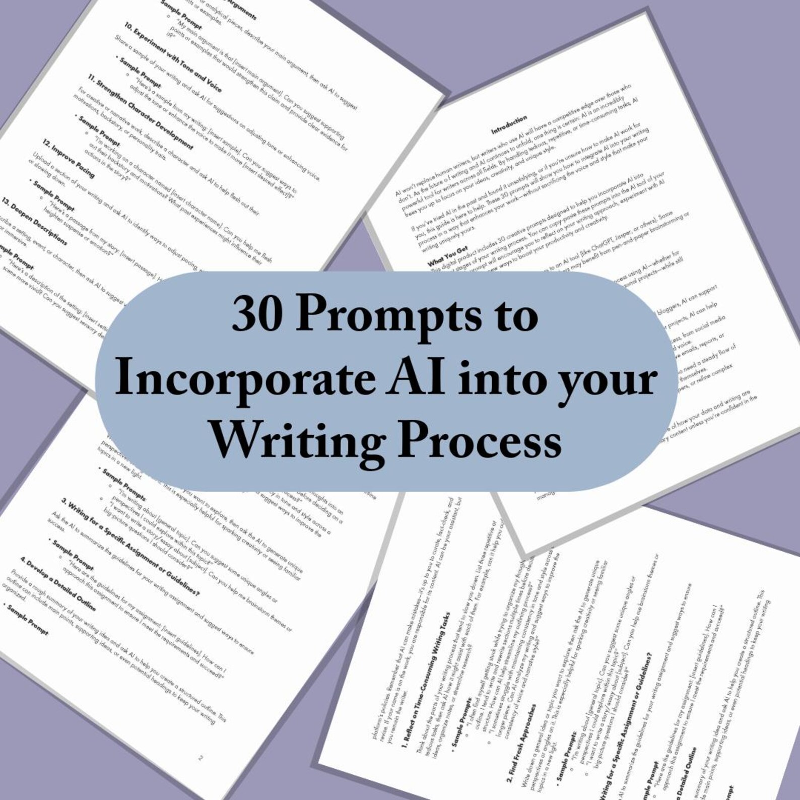 AI Writing Guide for Writers 30 Prompts to Write With AI for Students ...